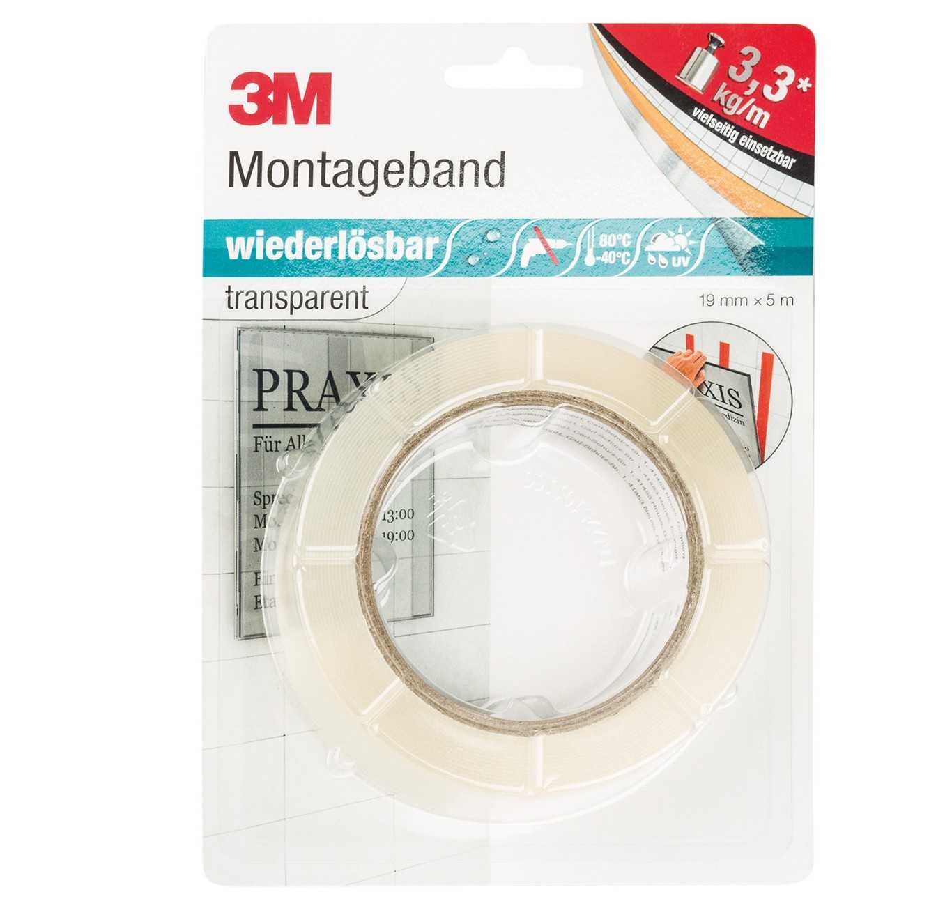 3M Montageband wiederlösbar transparent - Zubehör Baustoffe im Test